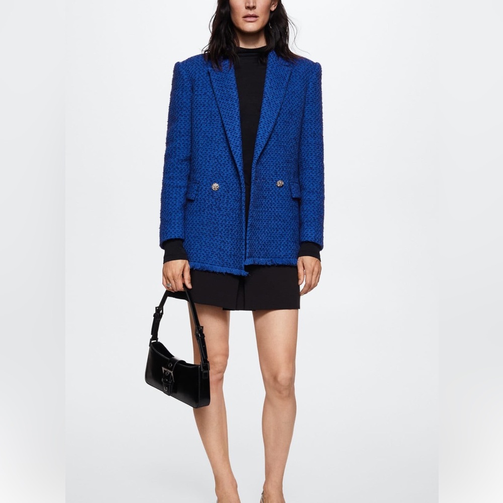 Mango Tweed Jacket With Jewel Buttons - Gem